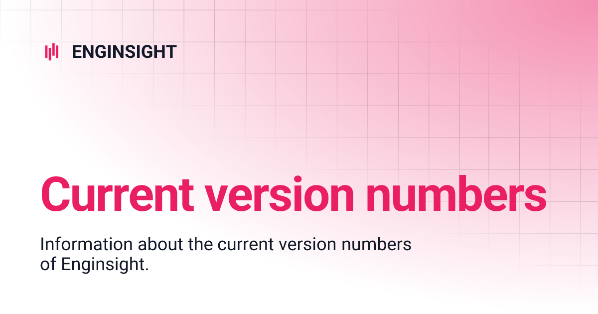 Current version numbers | ENGINSIGHT